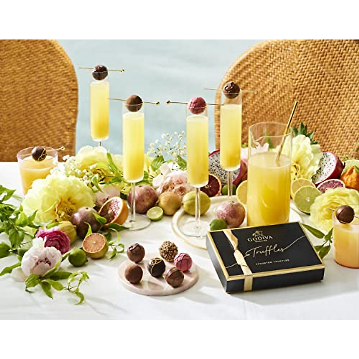 Godiva Chocolatier Signature Truffles Gift Box with Red Ribbon – 36 Piece Assorted Milk, White and Dark Chocolate Truffles with Gourmet Fillings - Unique Gift for Chocolate Lovers