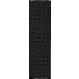 Garland Rug Sparta Non Slip Polypropylene 2 Ft. X 12 Ft. Black Area Rug- Ideal for Living Rooms & Hallways, Stylish & Durable for High-Traffic Areas