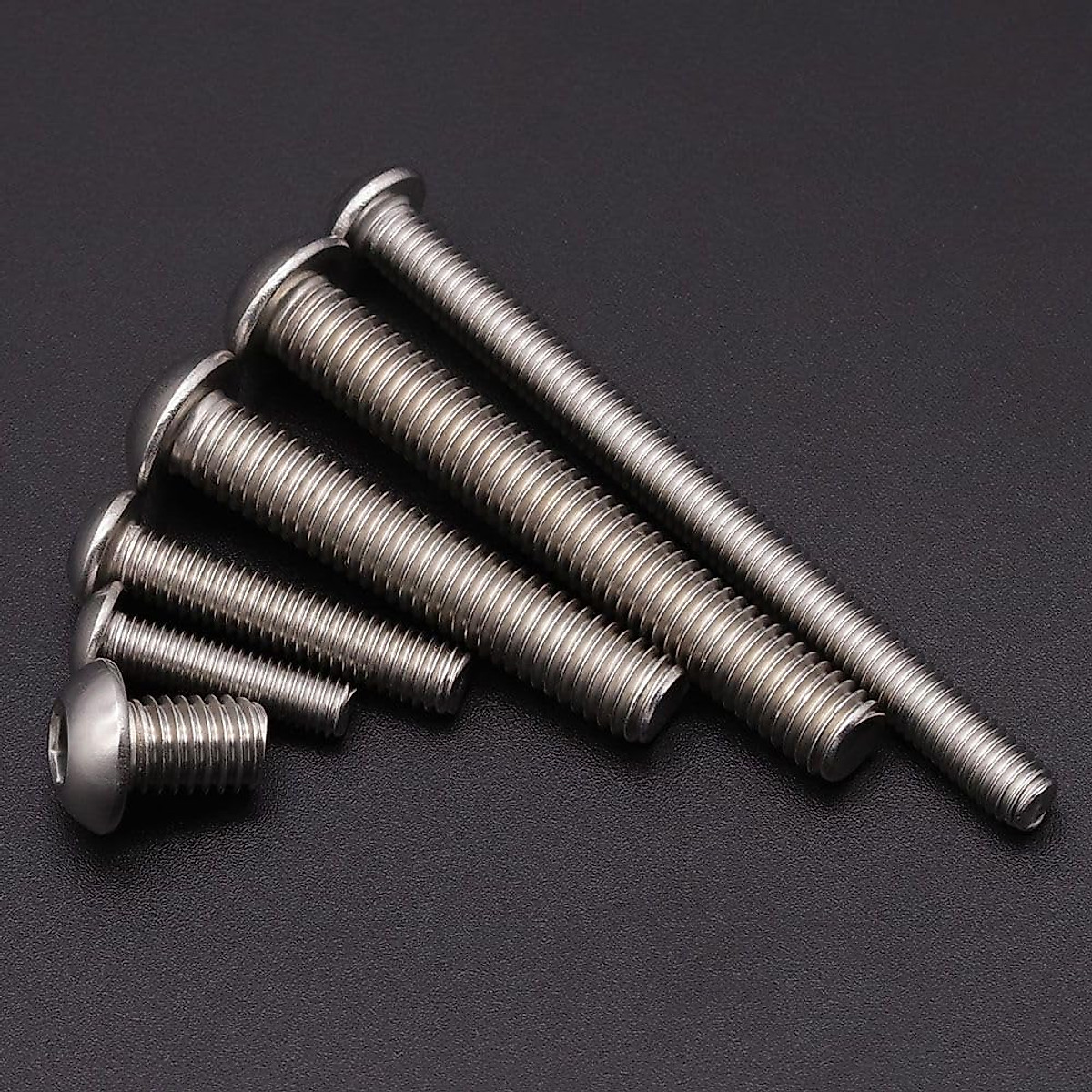 RoyceMart 1/4-20 x 1-1/2" (50 Pack) Hex Socket Button Head Cap Screws Bolts, Allen Socket Drive, 304 Stainless Steel 18-8, Bright Finish, Full Machine UNC Threads