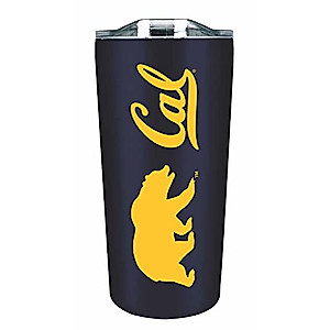 Campus Colors NCAA Stainless Steel Tumbler perfect for Gameday - 18 oz - Double Walled - Keeps Drinks Perfectly Insulated (Cal Golden Bears - Blue)