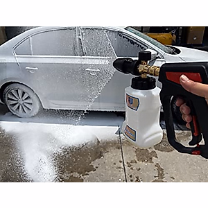 RIDGE WASHER Foam Cannon for Pressure Washer, 1/4'' Quick Connector, Adjustable Snow Foam Lance Foam Blaster for Car Wash with 5 Nozzle Tips, 1L
