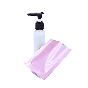 100PCS Glossy Light Pink Metallic Mylar Foil Open Top Sample Bags 5x8cm (1.9x3.1")