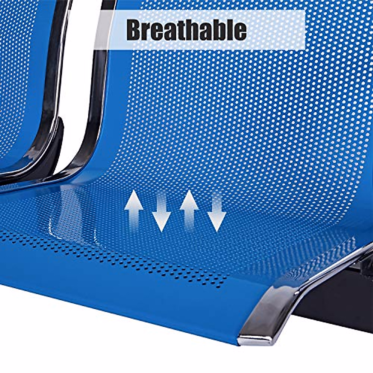 Kinsuite 3-Seat Waiting Room Chairs - Airport Reception Chairs Waiting Room Bench Reception Bench Lobby Bench Seating for Office Business Bank Hospital, Blue