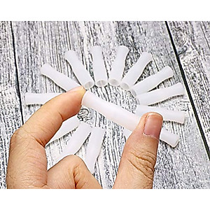 Mini Skater 16Pcs Silicone Straws Tips Food Grade Reusable Anti-Scald/Cold Straws Cover Fit for 1/4 Inch Wide(6mm Out diameter) Stainless Steel Straws (White)