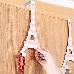 TOYANDONA Wall Mounted Coat Hook Over The Door Hook Eiffel Tower Metal Over Door Hangers Heavy Duty Organizer for Hanging Clothes Towels Coats Bags Keys Over Door Storage Rack