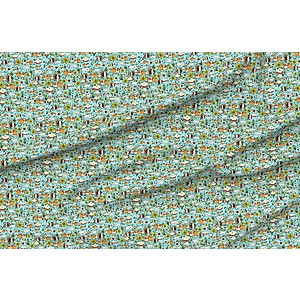 Spoonflower Fabric - Guinea Pigs Blue Pig Cute Cool Printed on Petal Signature Cotton Fabric Fat Quarter - Sewing Quilting Apparel Crafts Decor