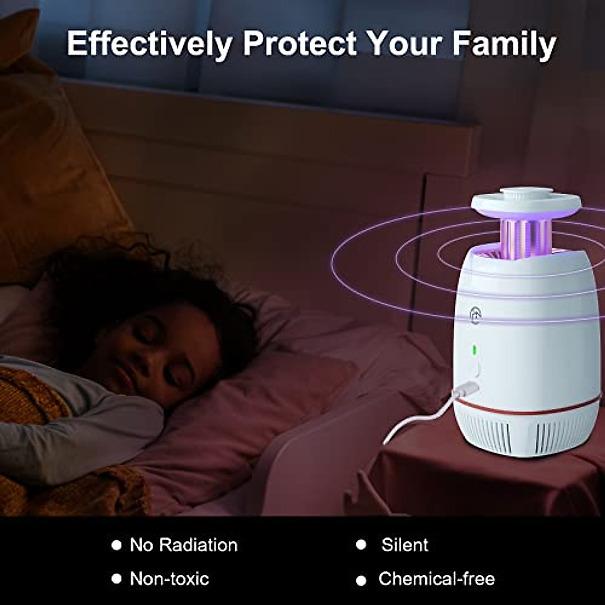 Careland Plug in Mosquito Zapper Lamp Indoor Use Electric Bug Zapper Fly Insects Trap with UV Light Attractant