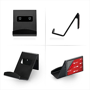 4 Pack Metal Controller Holder Stand Wall Mount for Xbox, PS5, PS4, PC & More Gaming Accessories, Adhesive & Screw Universal Fit by Brainwavz (Black)