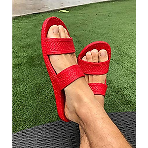 J-Slips Mens Hawaiian Jesus Sandals in 6 Cool Colors - Big Men Sizes (Red M9.5)