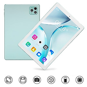 GLOGLOW HD Tablet, 10.1 Inch IPS Office Tablet US Plug 100‑240V 2 Card Slots for Travel (Green)