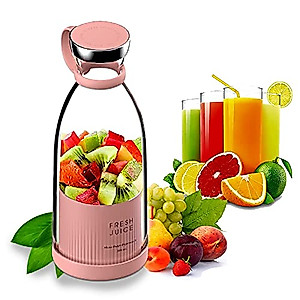 Portable Blender for Shakes and Smoothies | Fresh Juicer Personal Blender | USB Rechargeable Mini blender | On The Go Blender for Sports, Travel & Office (Pink)