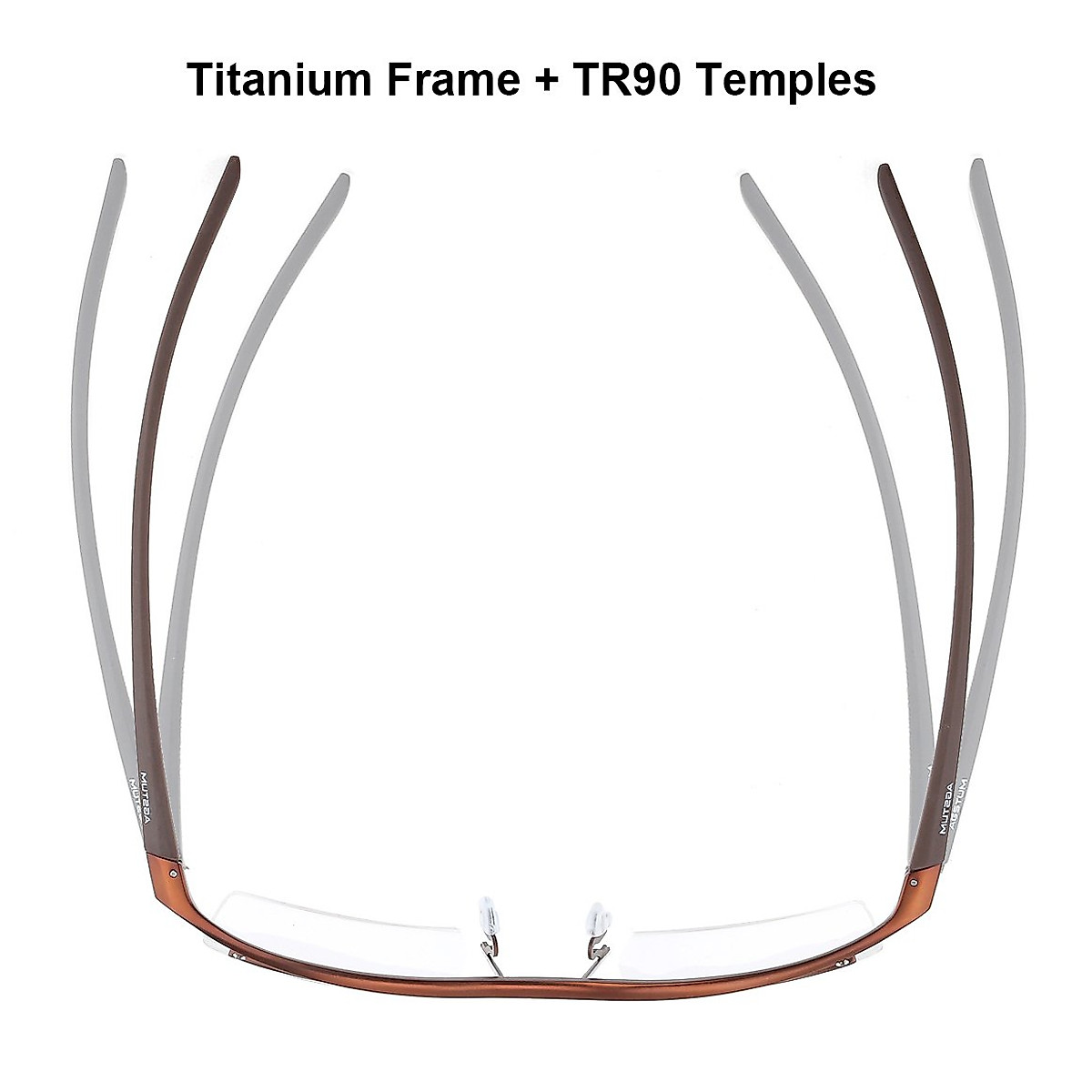 Agstum Pure Titanium Half Rimless Business Glasses Frame Eyeglasses Clear Lens