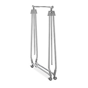 Whitmor Foldable Garment Rack - Rolling Clothes Hanger - Adjustable Height