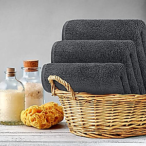 Utopia Towels (12 Pack) Luxury Wash Cloths Set (12 x 12 Inches) 600 GSM 100% Cotton Ring Spun, Highly Absorbent and Soft Feel Washcloths for Bathroom, Spa, Gym, and Face Towel (Grey)