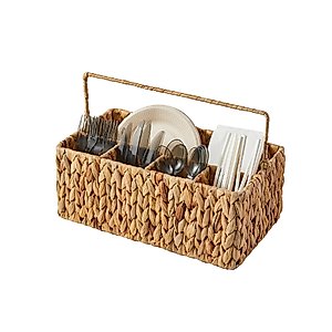 Berdeng Utensil Caddy, Silverware Caddy, Cutlery Holder, Utensil Holder for Party, Picnic Caddy for Plates and Utensils, Utensil Basket for Table,Napkin and Utensil Holder