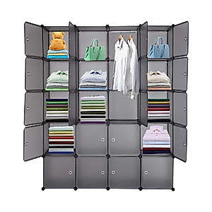 VINGLI Portable Storage Cubes-14 x14 Cube (30 Cubes)-More Stable (add Metal Panel) Cube Shelves, Modular Bookshelf Units, Clothes Cube Storage Shelves, Room Organizer for Cubby Cube