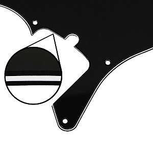 IKN Jazz Bass Pickguard 10 Hole Guitar Pickguard for 4 Strings USA/Mexican Standard Jazz Bass Modern Style, 3Ply Black