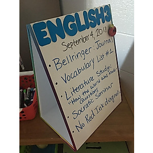 Tabletop Magnetic Easel & Whiteboard (2 Sides) Includes: 4 Dry Erase Markers. Drawing Art White Board Educational Kids Toy