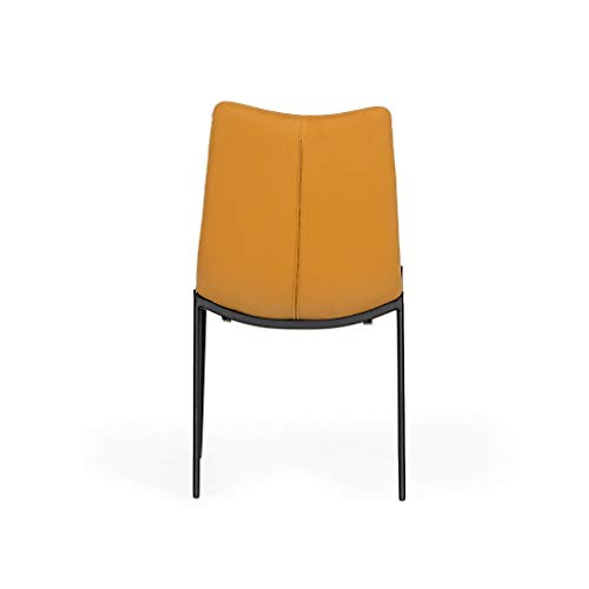 Limari Home Medard Collection Industrial Style Eco-Leather Upholstered Dining Chair with Black Powder Coated Iron Legs (Set of 2), Tan