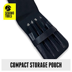 Segomo Tools 4 Piece Tweezer Set - Tweezers For Women - Ingrown Hair Removal Kit - Eyebrow Plucker - Precision Tweezers - Flat, Angled, Slant & Pointed Tweezers - TW004