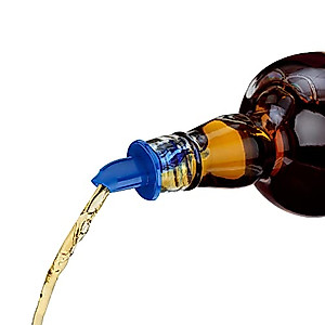 True Liquor Pourers, Free Pourer Spouts for Liquor Bottles, Bottle Pour Spout At Home Bar Accessories for Bars, Red/Blue Set of 2