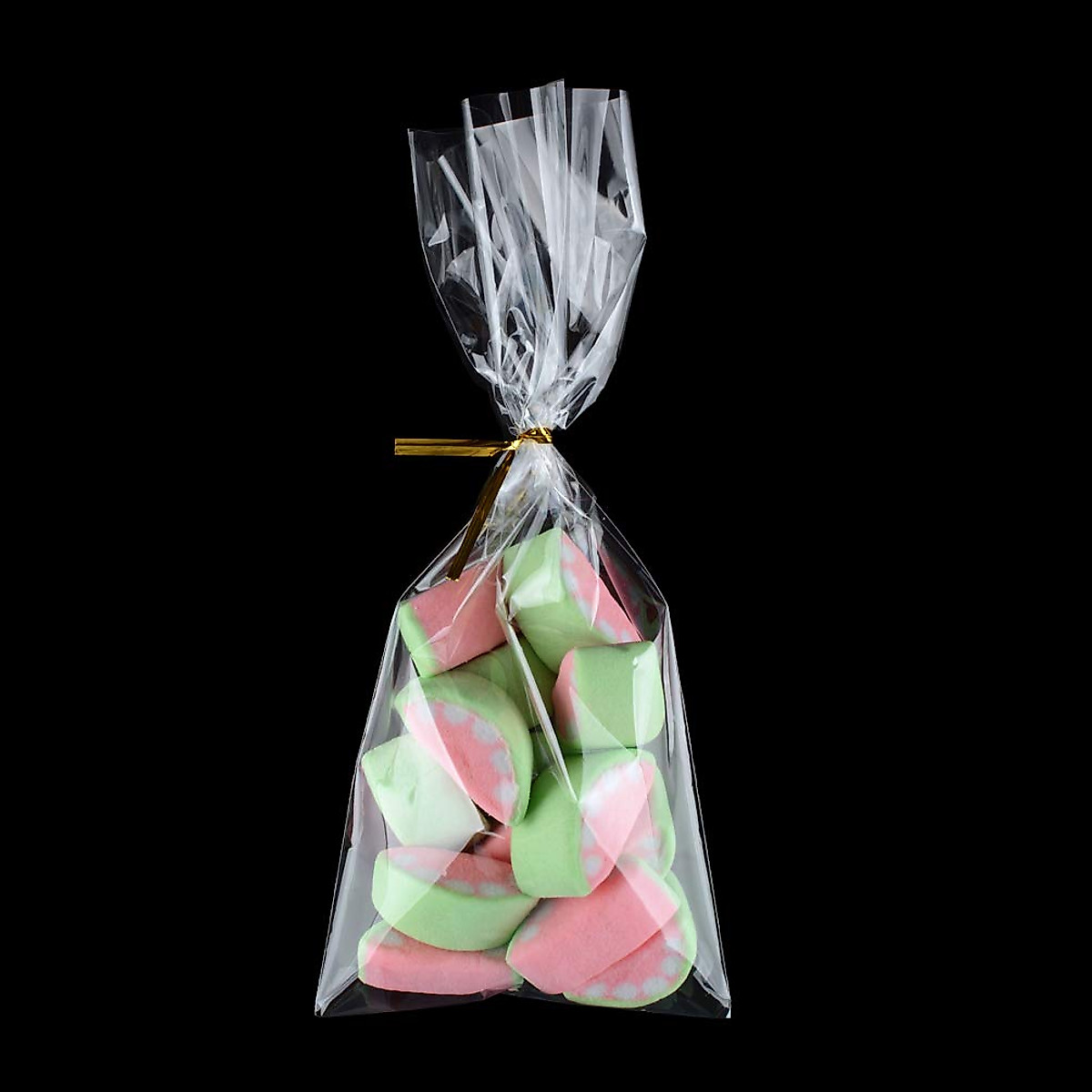 FUNNYARD Clear Cello Treat Bag 100 PCS 4x9 Cellophane Goody Party Favor Candy Bags with 4'' Twist Ties for Wedding Bakery Cookies Dessert Birthday Cake Pops Buffet Supplies