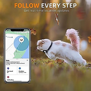 Vebiso GPS Tracker for Cats(2 Pack), Waterproof Location Pet Tracking Smart Collar (Only iOS), No Monthly Fee, Compatible with Apple Find My