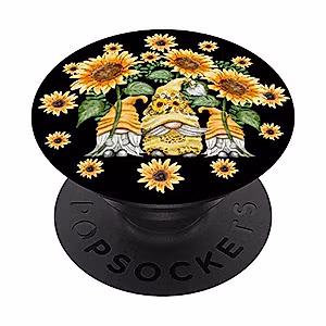 Cute Sunflower Pattern For Gardener & Women - Funny Gnome PopSockets Swappable PopGrip