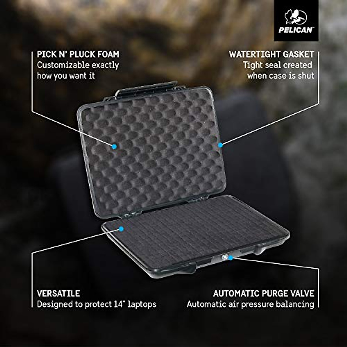 Pelican 1085 Laptop Case With Foam (Black)