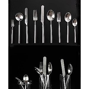 Unique Silverware Set 8/10 Stainless Steel Flatware Gold Cutlery Tableware Utensil Set Knives Forks Spoons,Mirror Polished Dinnerware Sets for Party Kitchen Small business 24-piece for 6