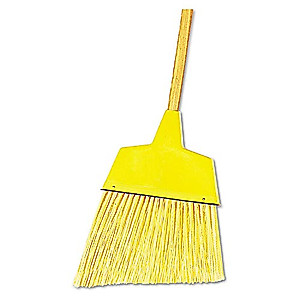 Boardwalk BWK932ACT Plastic Bristle Angler Brooms with 53 in. Wood Handle - Yellow (12/Carton)