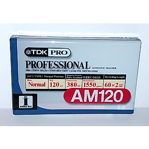 TDK Pro Professional AM120 Acoustic Master IEC I/Type I Normal Position Pure Grained Ferric Oxide Audio Cassette Tapes - Box of 10