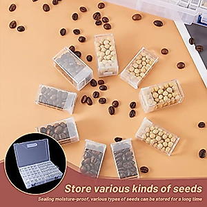 90 Slots Plastic Seed Storage Box Clear Seed Storage Organizer with Label Stickers Planting Seed Container with Lid Garden Seed Organizer with Stickers for Flower Plants Vegetable Seeds (1)