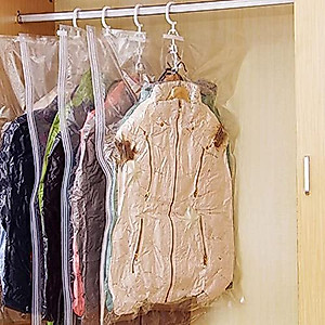 Hawtrytoa Hanging Vacuum Storage Bags, Hanging Vacuum Storage Bags for Clothes, Reusable Hanging Vacuum Storage Bags (3pcs,70 * 110cm)