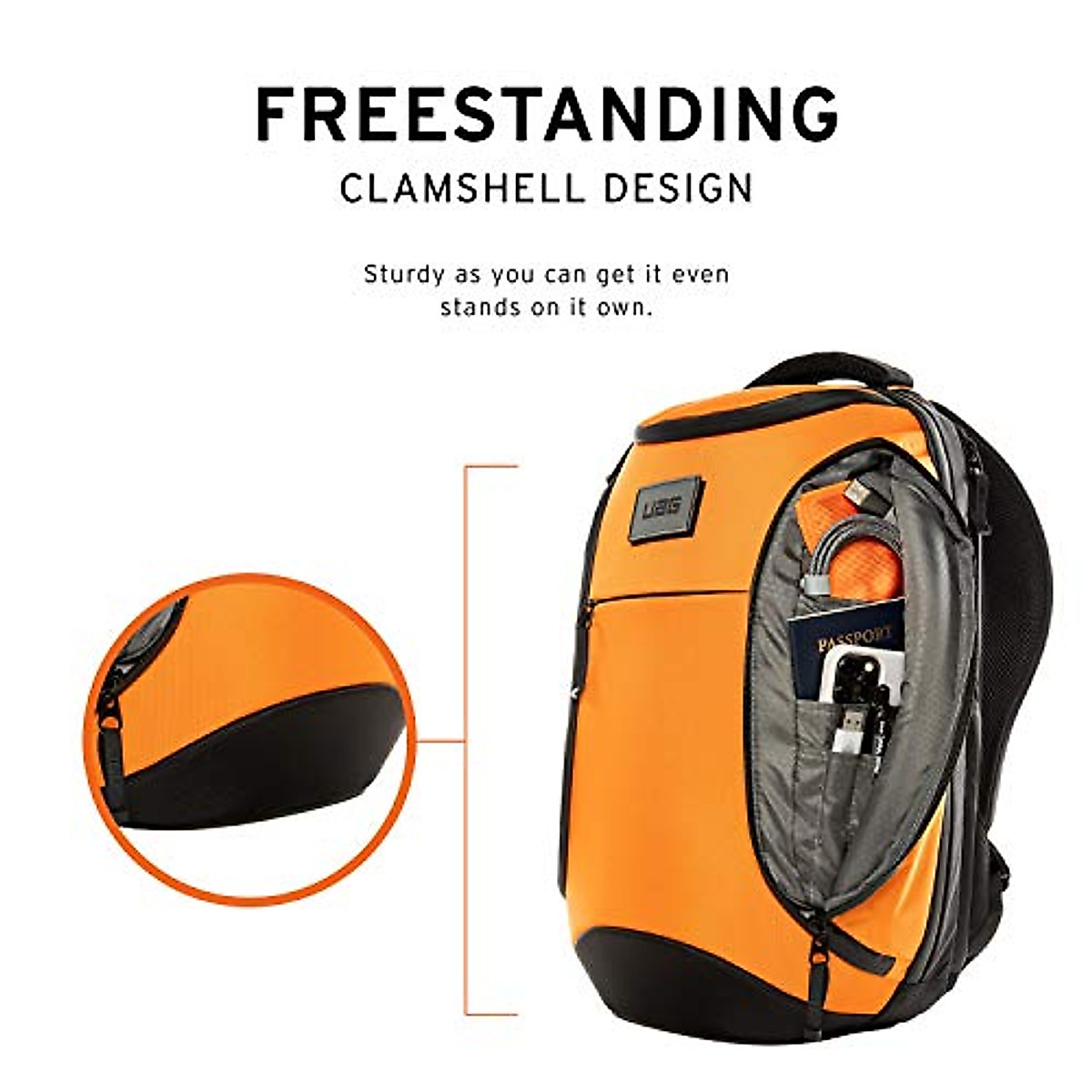 URBAN ARMOR GEAR UAG 18-Liter Backpack Lightweight Tough Weather Resistant Laptop Backpack, fits up to 13-inch, Standard Issue Orange