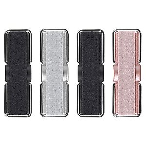 Phone Strap, CISID 4 Pcs Phone Finger Holder Back of Phone Grip with Stand Suitable for iPhone Samsung and Most Smartphones(Black Black Silver Rose Gold 4PCS)