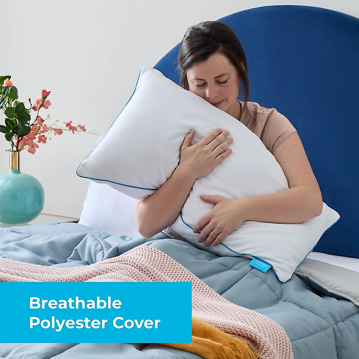 LINENSPA Two Pack Shredded Gel Memory Foam Pillow – Cooling Bed Pillow – Side, Stomach, and Back Sleepers – Pack of 2 – King