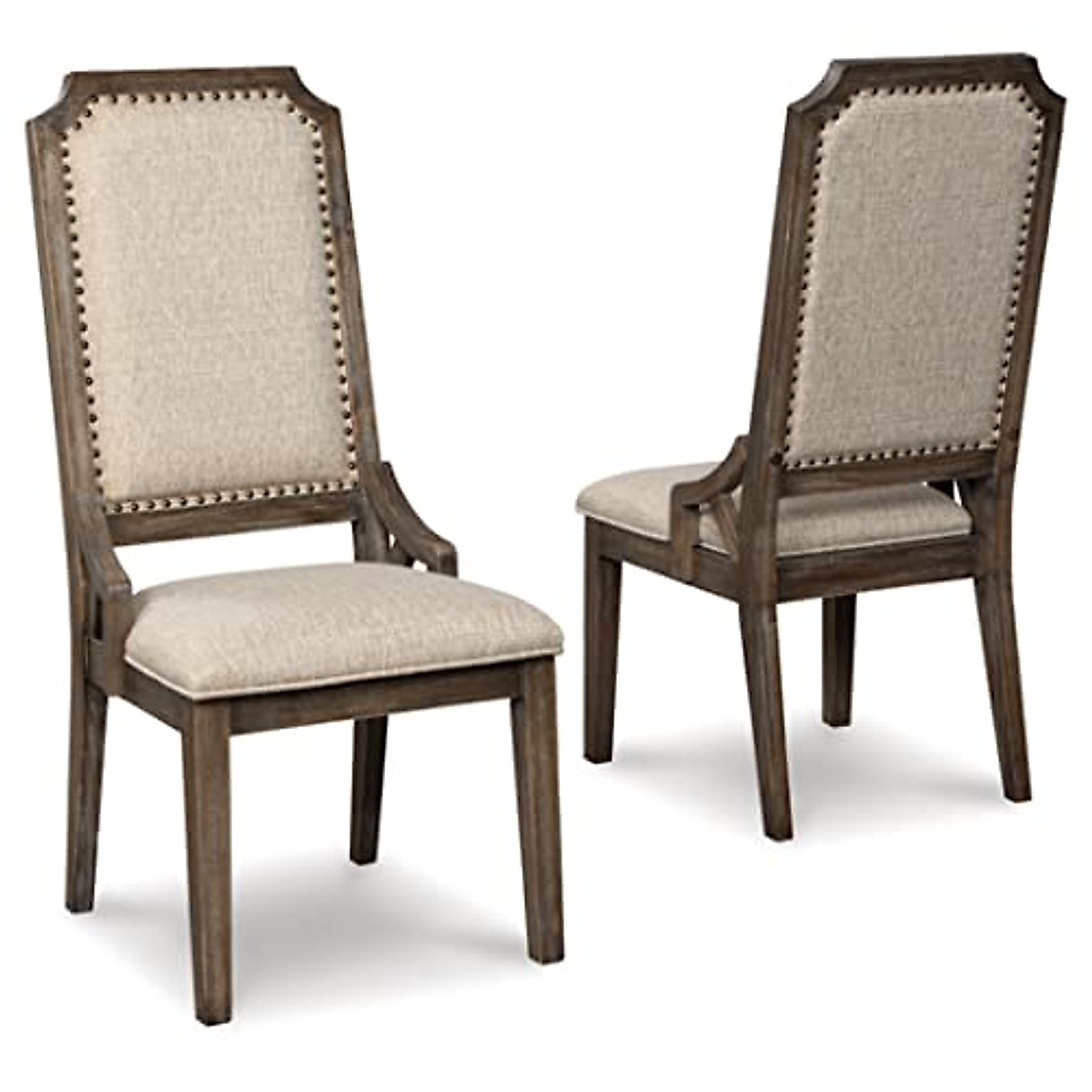 Signature Design by Ashley Wyndahl Rustic Modern Upholstered Dining Chair, 2 Count, Distressed Brown