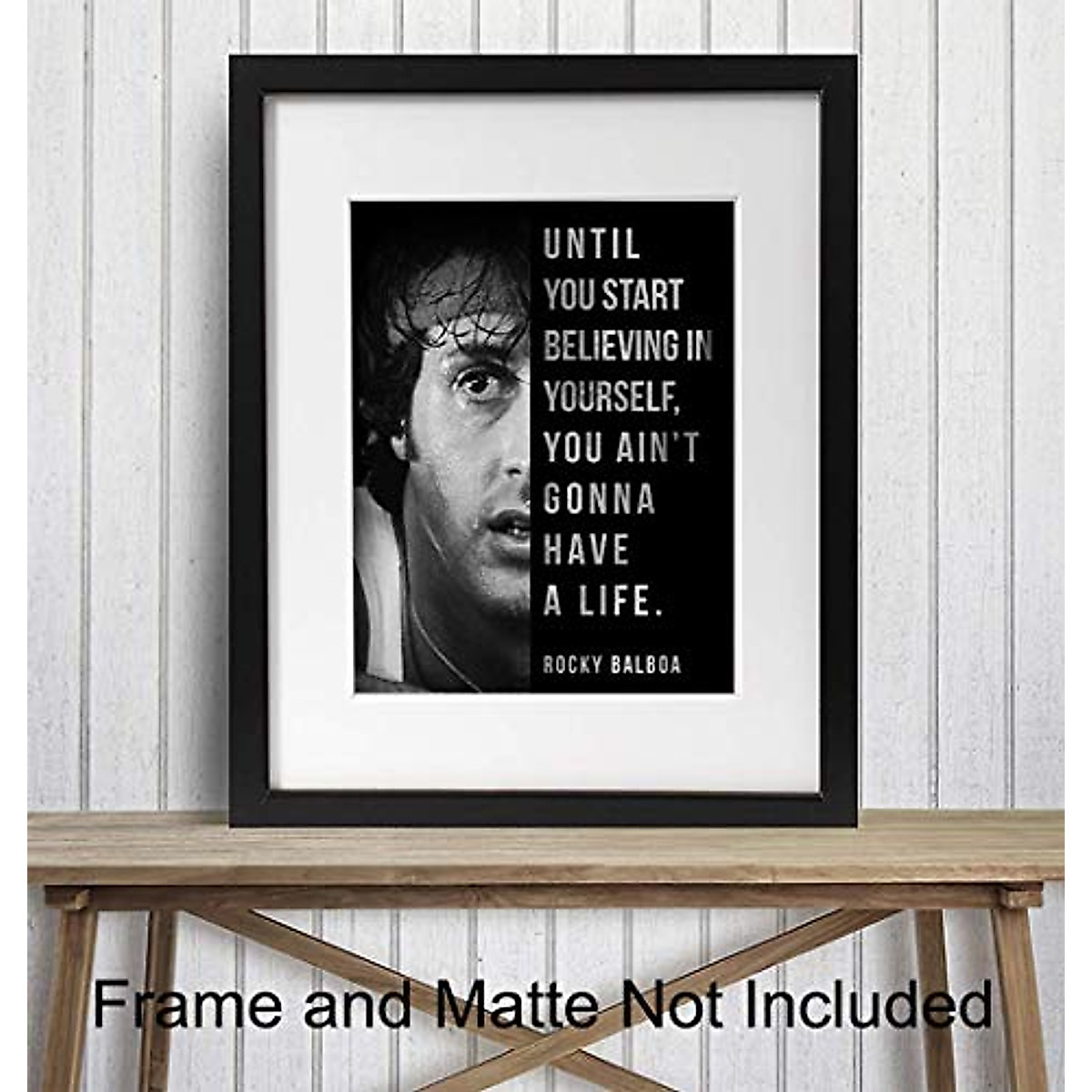 Rocky Poster -8x10 Motivational Wall Art - Inspirational Quotes Decor - Positive Uplifting Gift - Men, Teens, Boys, Sports, Boxing Fan, Entrepreneur - Dorm, Home Office, Bedroom, Living Room