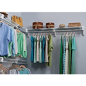 EZ Shelf EZS-K-SCRW72-5-4 Walk-in Closet Kit Hanging and Shelf Space, White