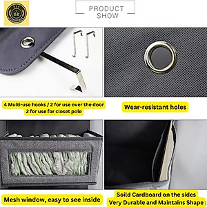 Over The Door Hanging Storage Organizer for Toys, Clothes, or Toiletries with Spacious Pockets for Bedroom, dorm, Nursery, etc by DLC ESSENTIALS (Gray)