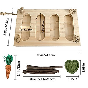MUYG Rabbit Hay Feeder Bunny Wooden Hays Rack Small Animals Manger Grass Holder Less Wasted Food Dispenser for Guinea Pig Chinchilla 9.4''x5.7''(10Pcs)