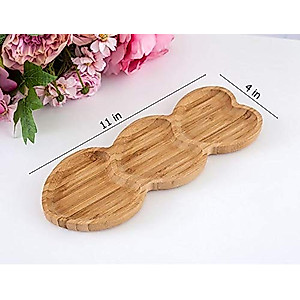 MORP, Heart Shaped Wood Tray, Divided Serving Trays & Platters, Wooden Diet Dish Platter, Cracker Appetizer Plate, Perfect Valentine Day Gift, food and cookie board, Fruit Snack Tray, Natural