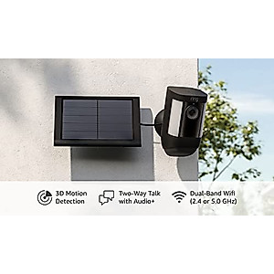 Ring Spotlight Cam Pro, Solar | 3D Motion Detection, Two-Way Talk with Audio+, and Dual-Band Wifi (2022 release) - Black