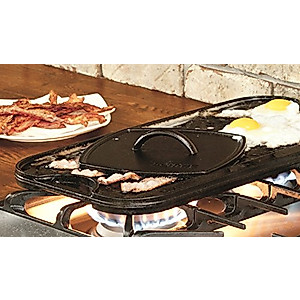 Lodge LPGI3 Cast Iron Reversible Grill/Griddle, 20-inch x 10.44-inch, Black