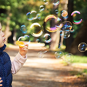 Big Bubble Bottle 12 Pack - 4oz Blow Bubbles Solution Novelty Summer Toy - Activity Party Favor Assorted Colors Set