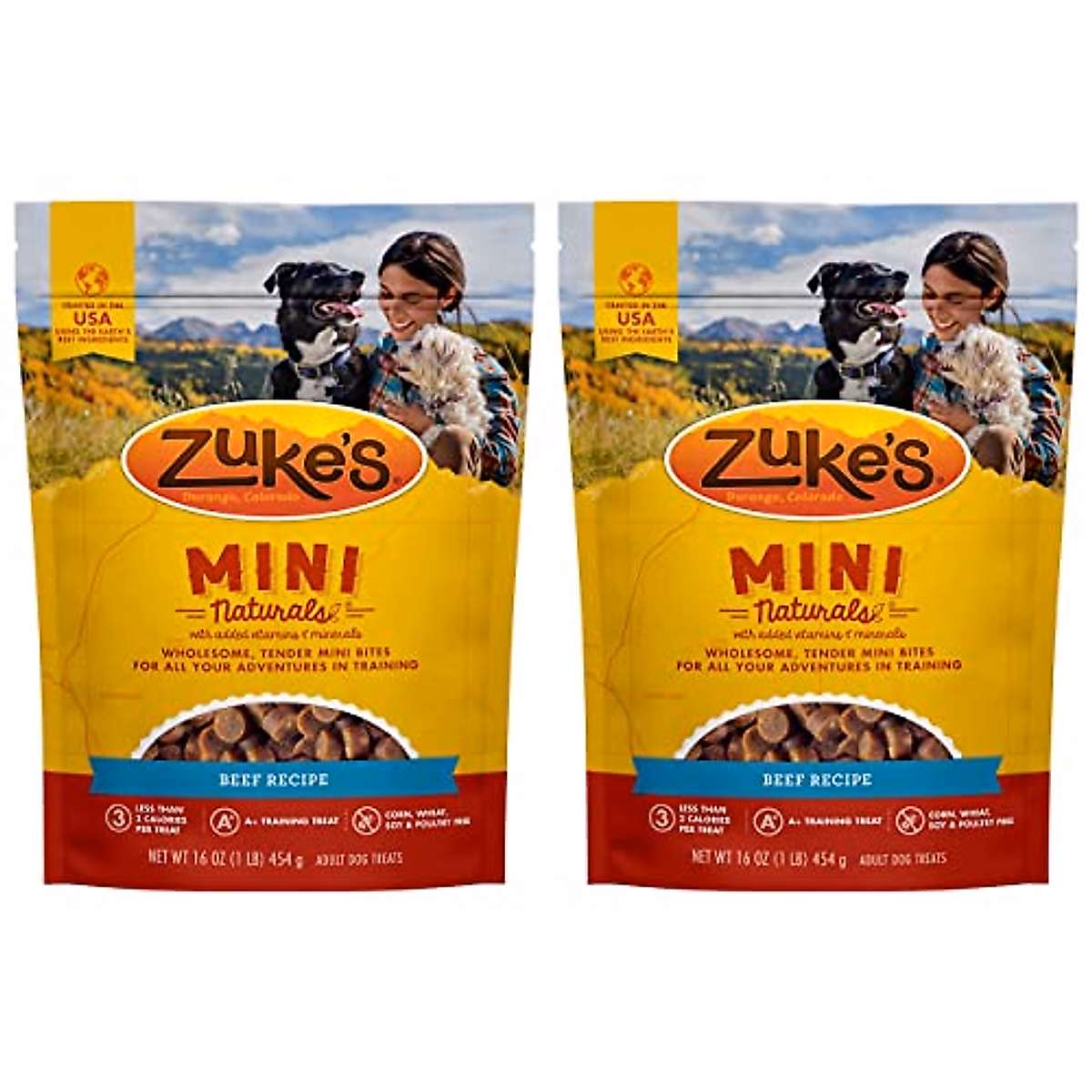 Zuke's Mini Naturals Dog Training Treats, Salmon Recipe, Soft Mini Dog Treats with Vitamins & Minerals, Made for All Breed (16 Ounce (Pack of 2))