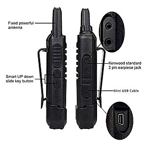 Retevis RT22S Walkie-Talkies Rechargeable,Small Walkie Talkies for Adults,VOX Alarm Channel Signal Display,Compact Two Way Radios for Family Community Gift Skiing(2 Pack)