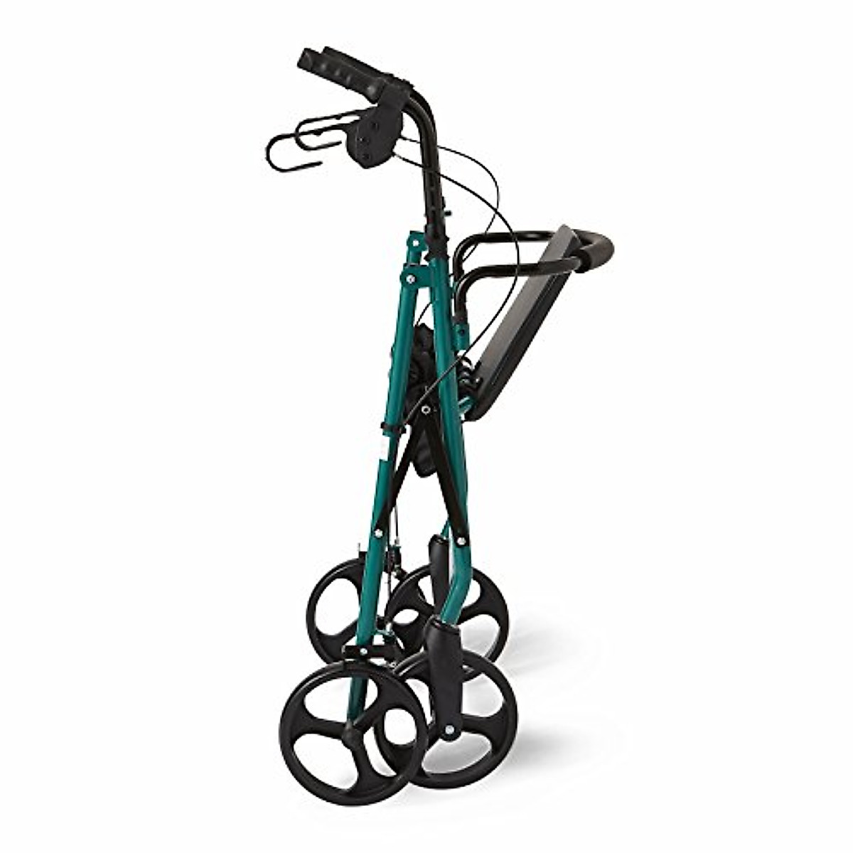 Medline Standard Steel Folding Rollator Walker with 8" Wheels, Supports up to 350 lbs, Green