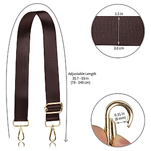 Allzedream Wide Purse Strap Replacement Crossbody Shoulder Bag Adjustable (Chocolate)